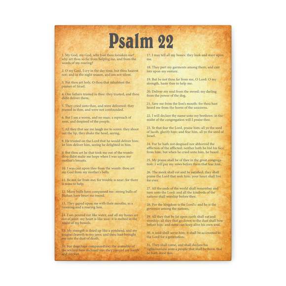 Express Your Love Gifts | Art | Scripture Sign Psalm 22 Chapter Gold Bible Canvas Christian Wall ...